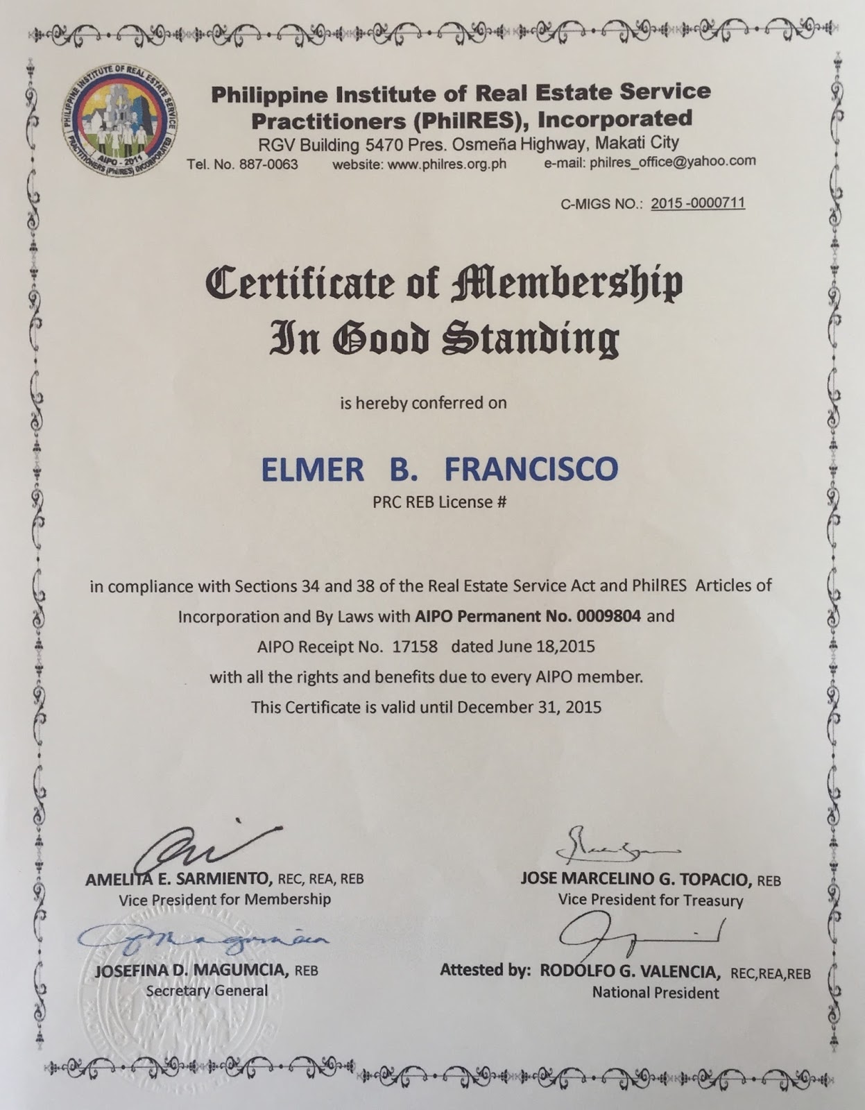 Immobiliare: BROKER Elmer Francisco, REB