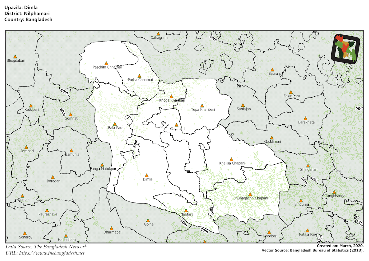 Mouza & Land Use Maps of Dimla Upazila, Nilphamari, Bangladesh ...