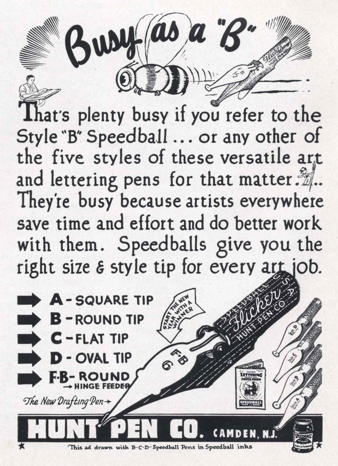 Tenth Letter of the Alphabet: Lettering: Speedball Pen Advertisements