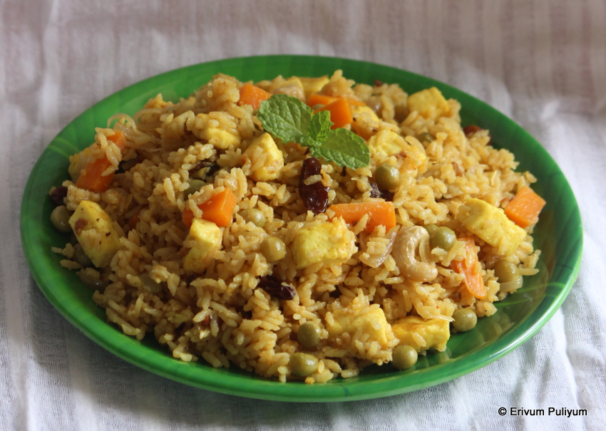 Erivum Puliyum: Paneer Pulao | Mixed Veg Pulao | Quick Lunch Box Ideas