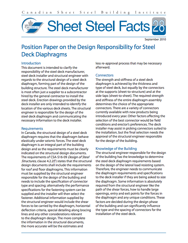 Canadian Sheet Steel Building Institute Blog: Design Responsibility for ...