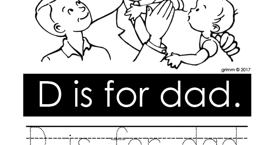 Crayon Palace: "D is for dad" alphabet coloring page