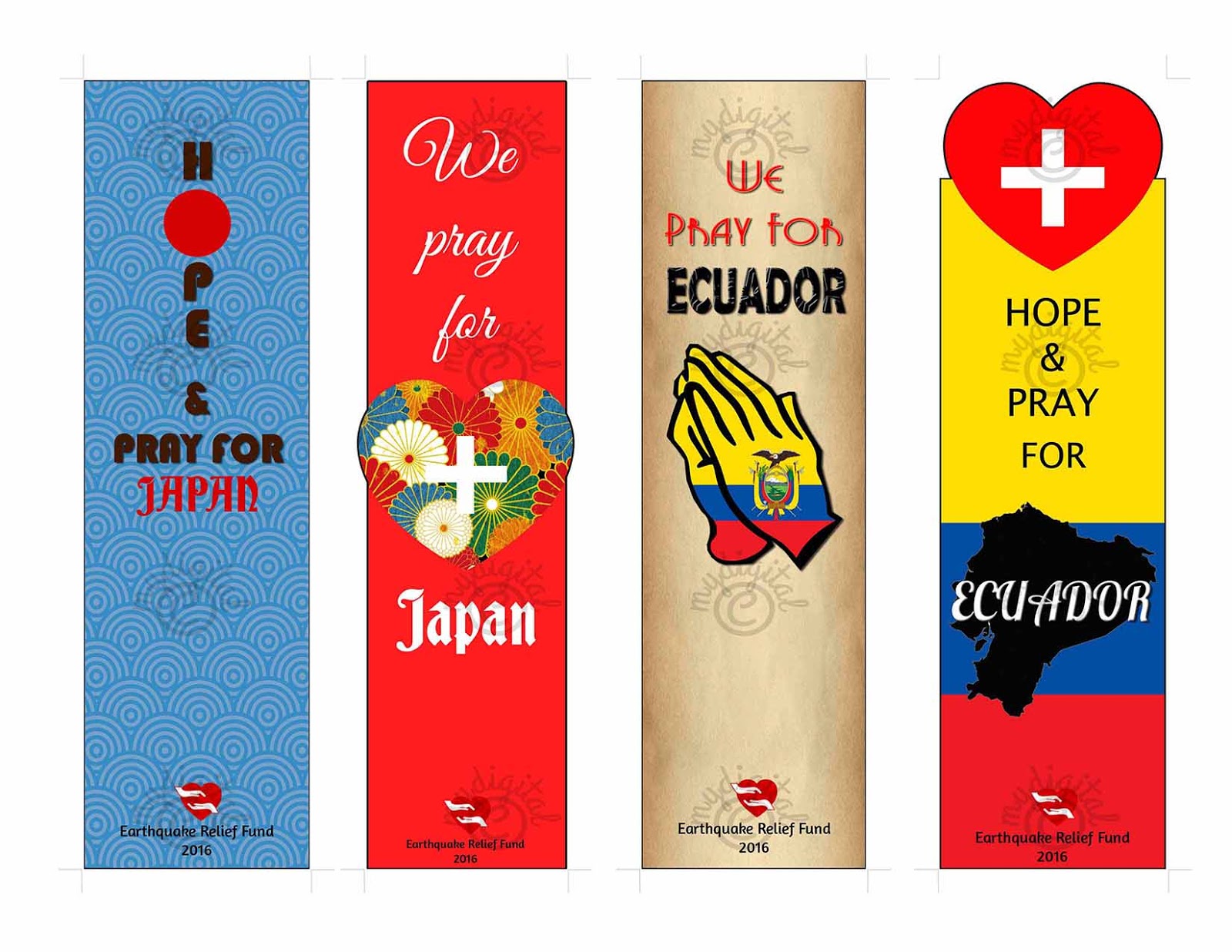 My Printable Studio: Campaign Bookmark Earthquake Relief Fund 2016