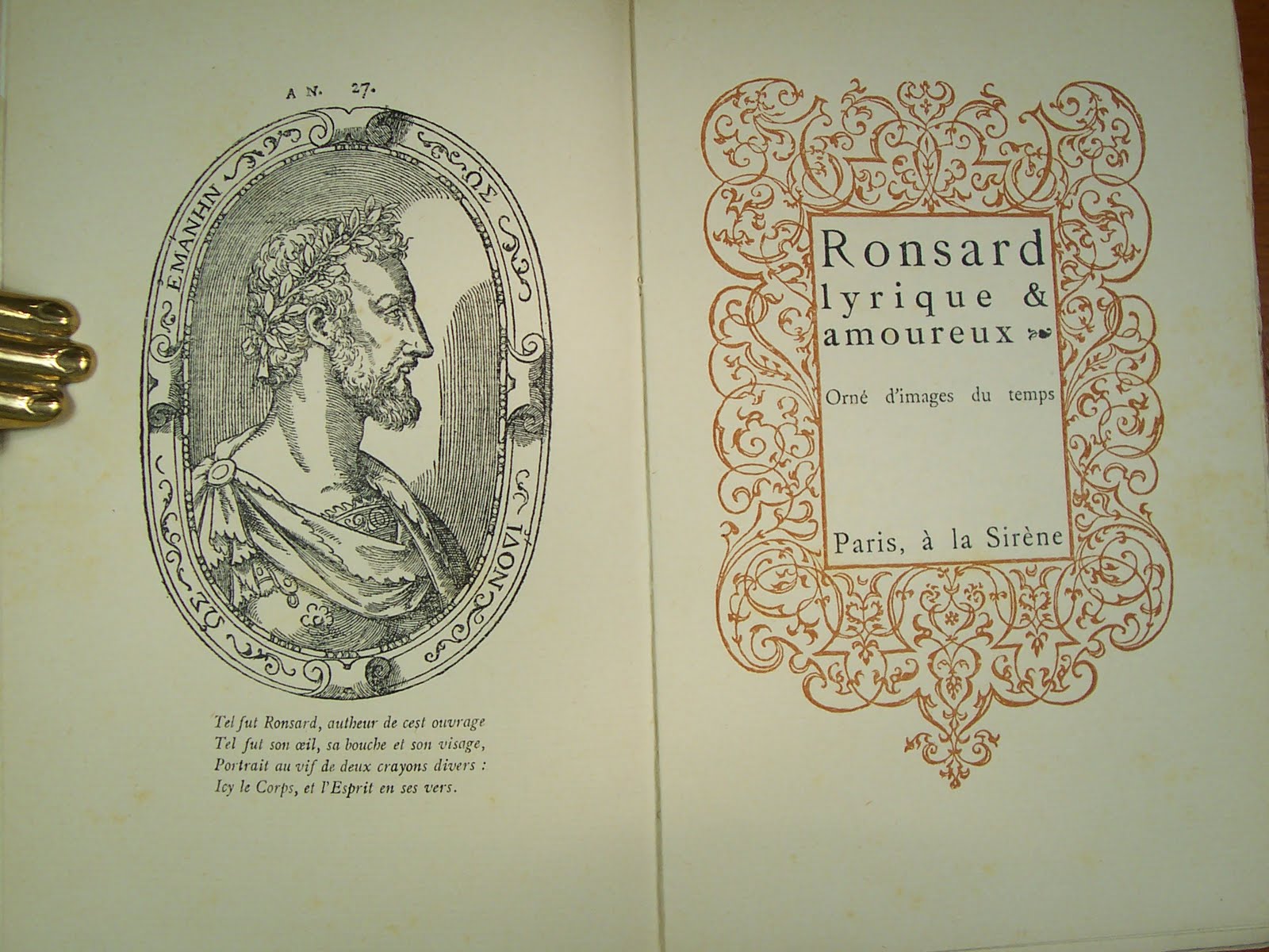 Librairie ancienne et autres trésors...: Ronsard lyrique et amoureux...