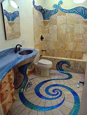 Unusual tiles for the bathroom: a mosaic in the interior | Special ...