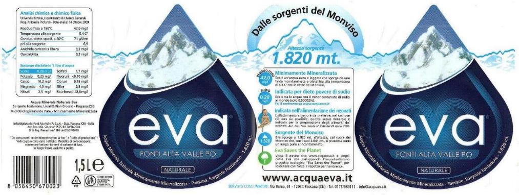 Etichette Acqua: Acqua Eva (Paesana)