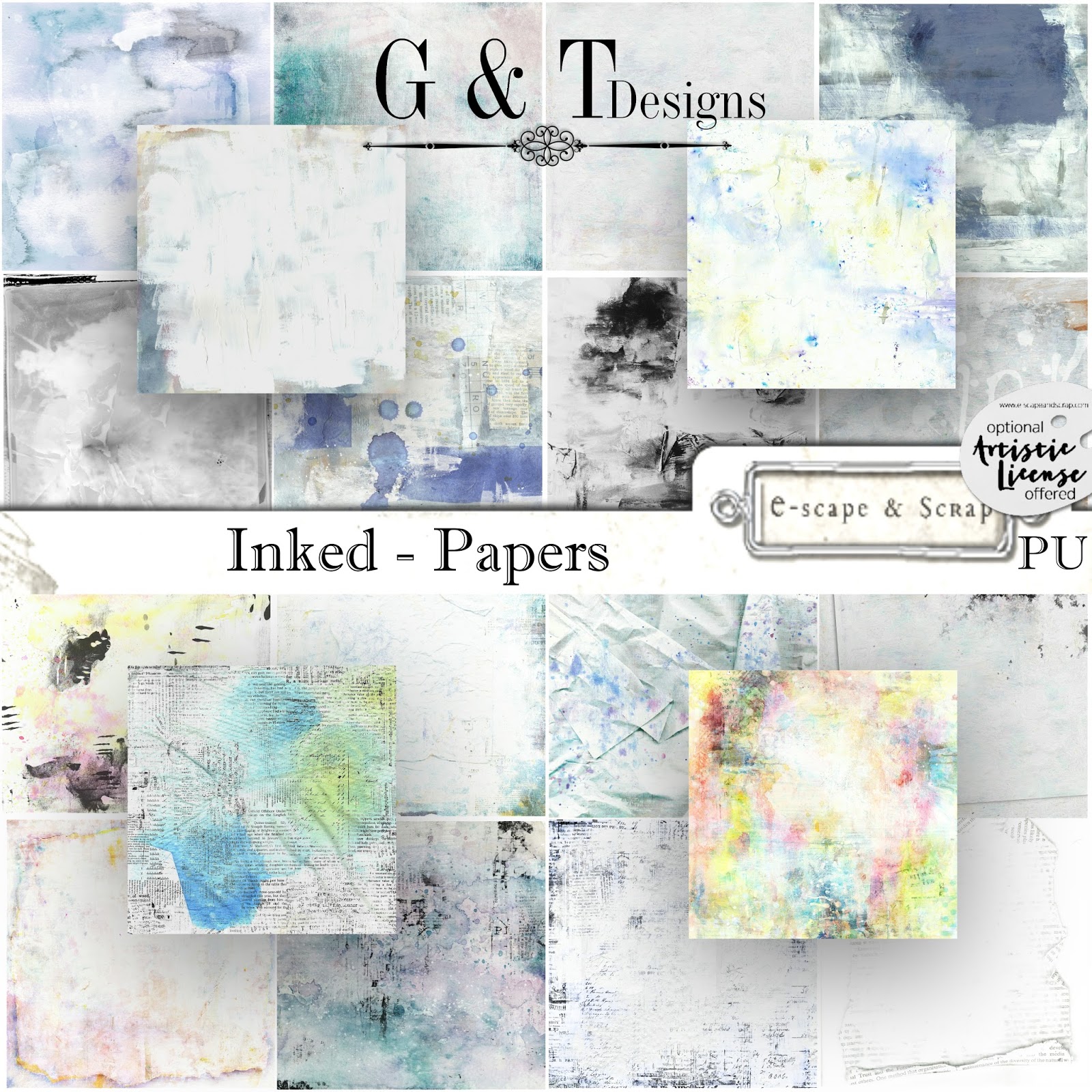 E-scape and Scrap: G&T Designs - Inked & Freebies