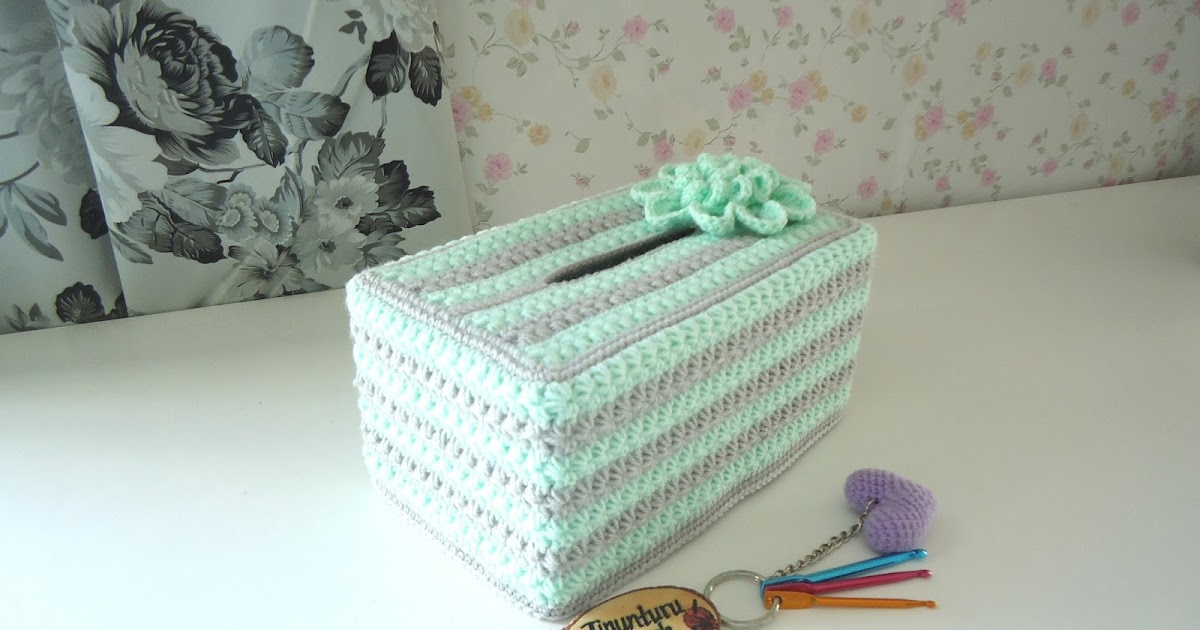 Dinah Crochet: Star stitch tissue box cover