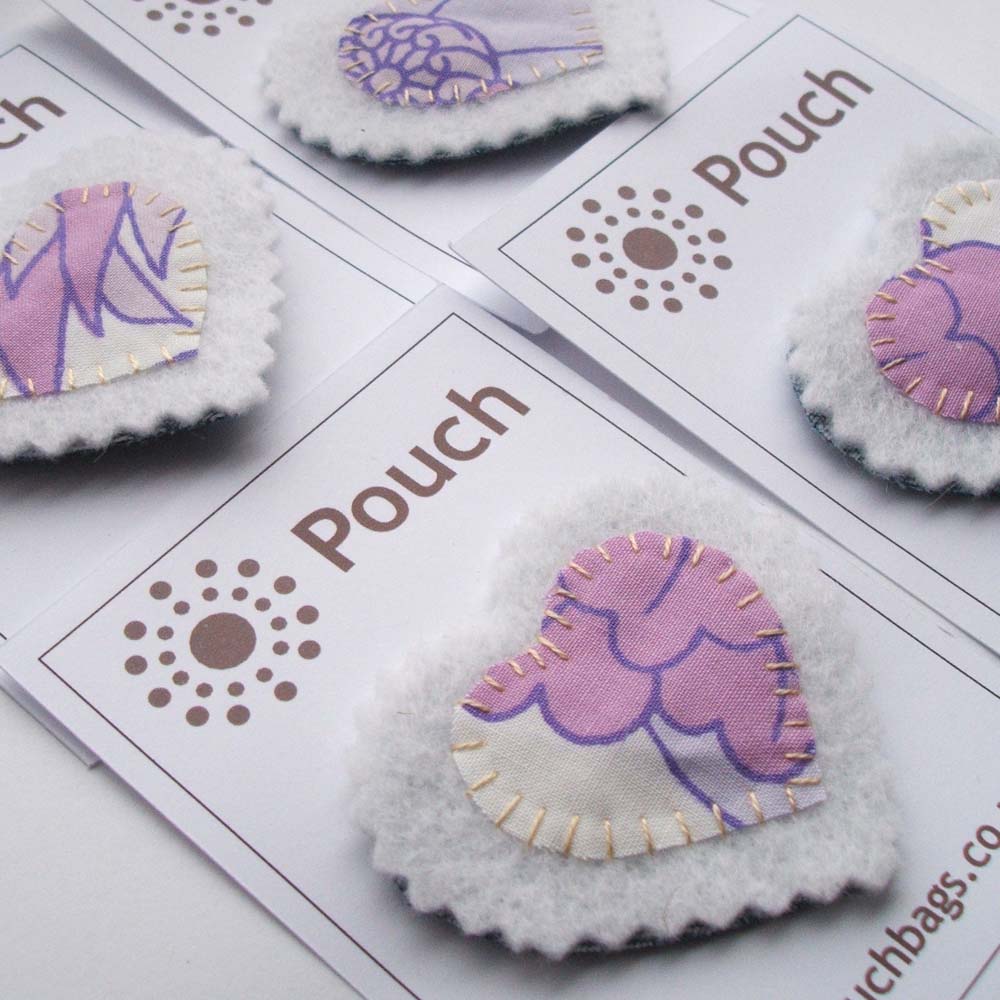 Me, You and Magoo: Upcycled fabric heart brooch tutorial