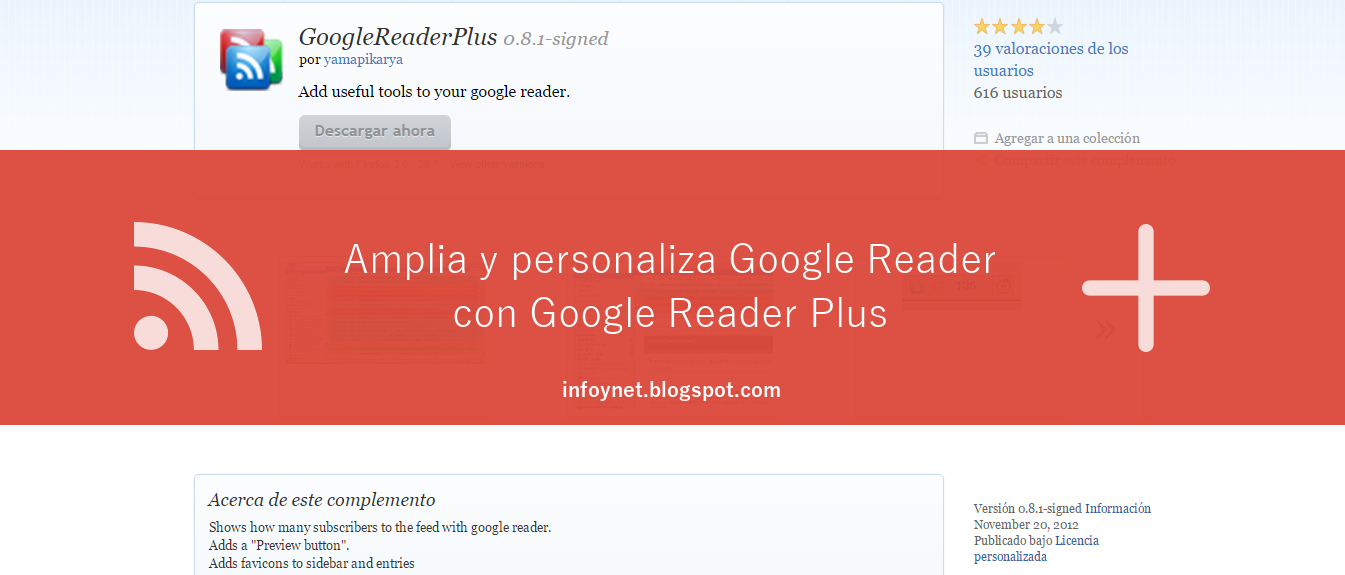 InfoNet: Amplia y personaliza Google Reader con Google Reader Plus