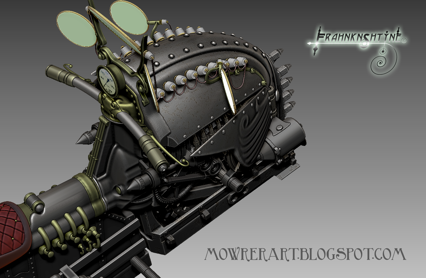 Mowrer Art Steampunk Frankenstein and more: Steampunk Motorcycle 3D ...