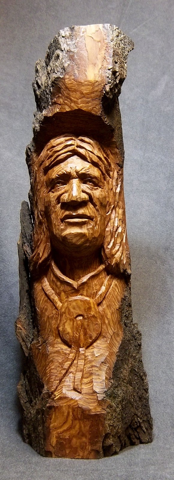 North Idaho Carver: Indian in Cottonwood Bark