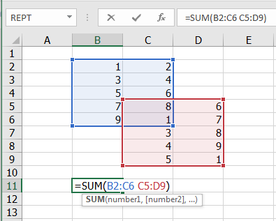 การหาค่า Union และ Intersection (Excel 2016) - สูตร excel รวมสูตร excel ฟังก์ชั่น excel