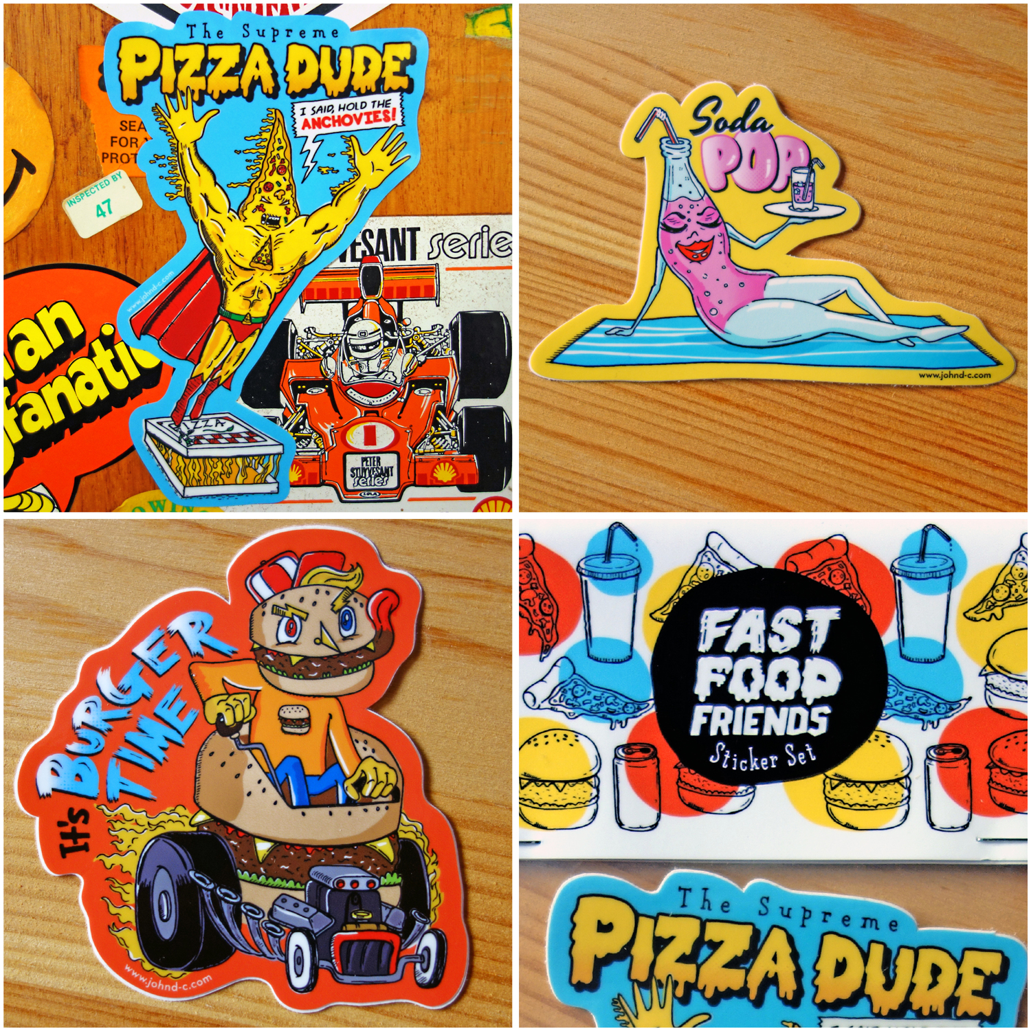 Fast Food Friends Sticker Set | John D-C Illustration and Graphic Design