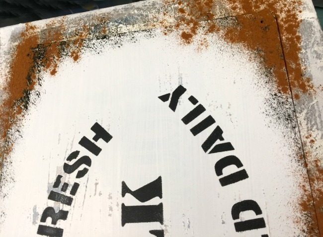 How to Make a Rusty Enamel Farm Fresh Milk Sign