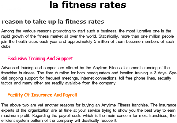 la fitness rates | 4topways