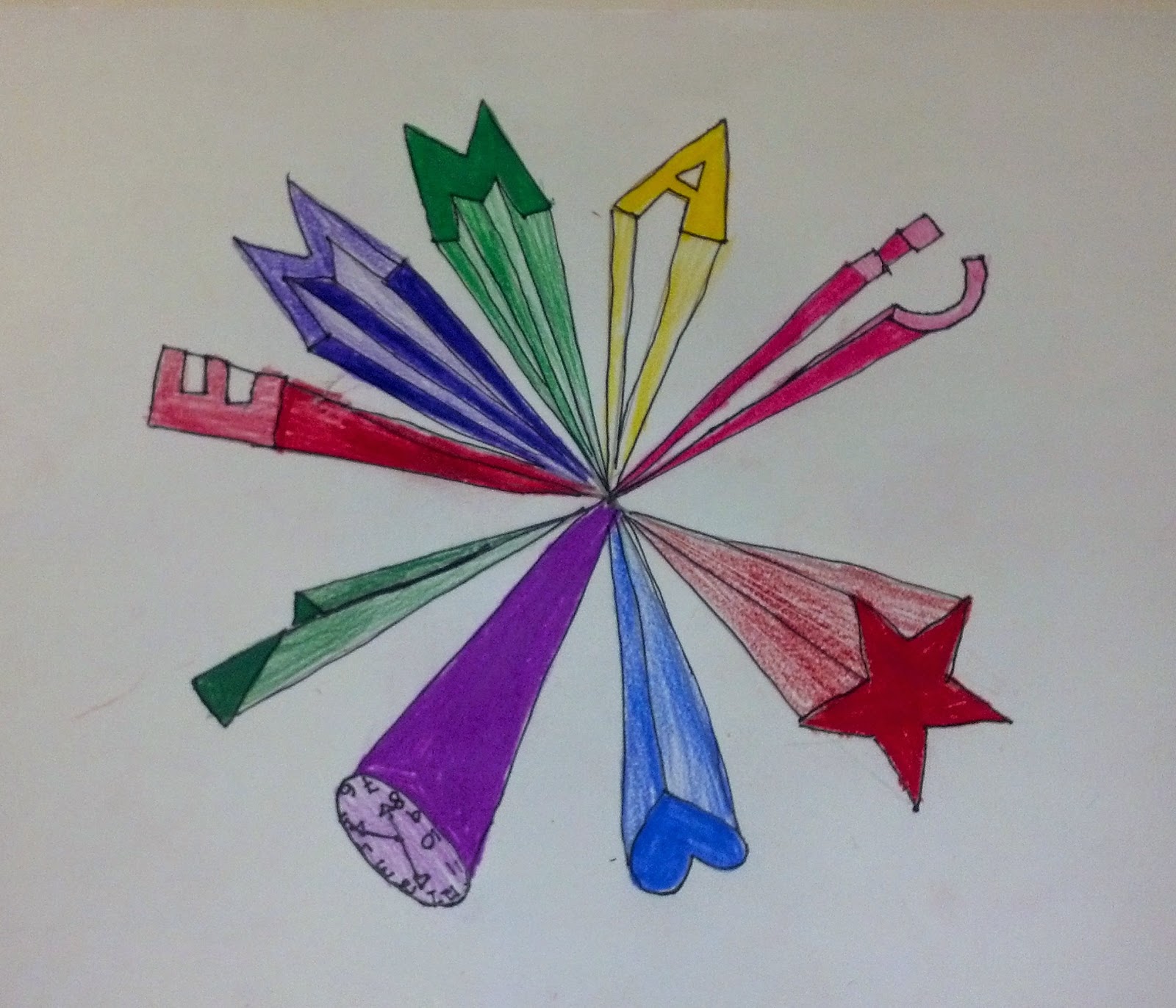 Miss Gushard's Art Blog: 3D Shape Explosions.