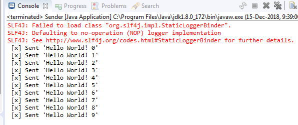 RabbitMQ Java HelloWorld Example RabbitMQ Java HelloWorld Example