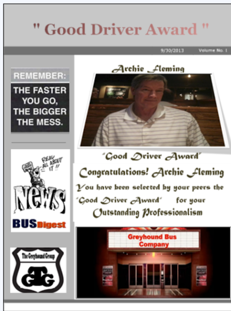 Bus Digest Magazine: Archie Fleming Receives "Good Driver Award"