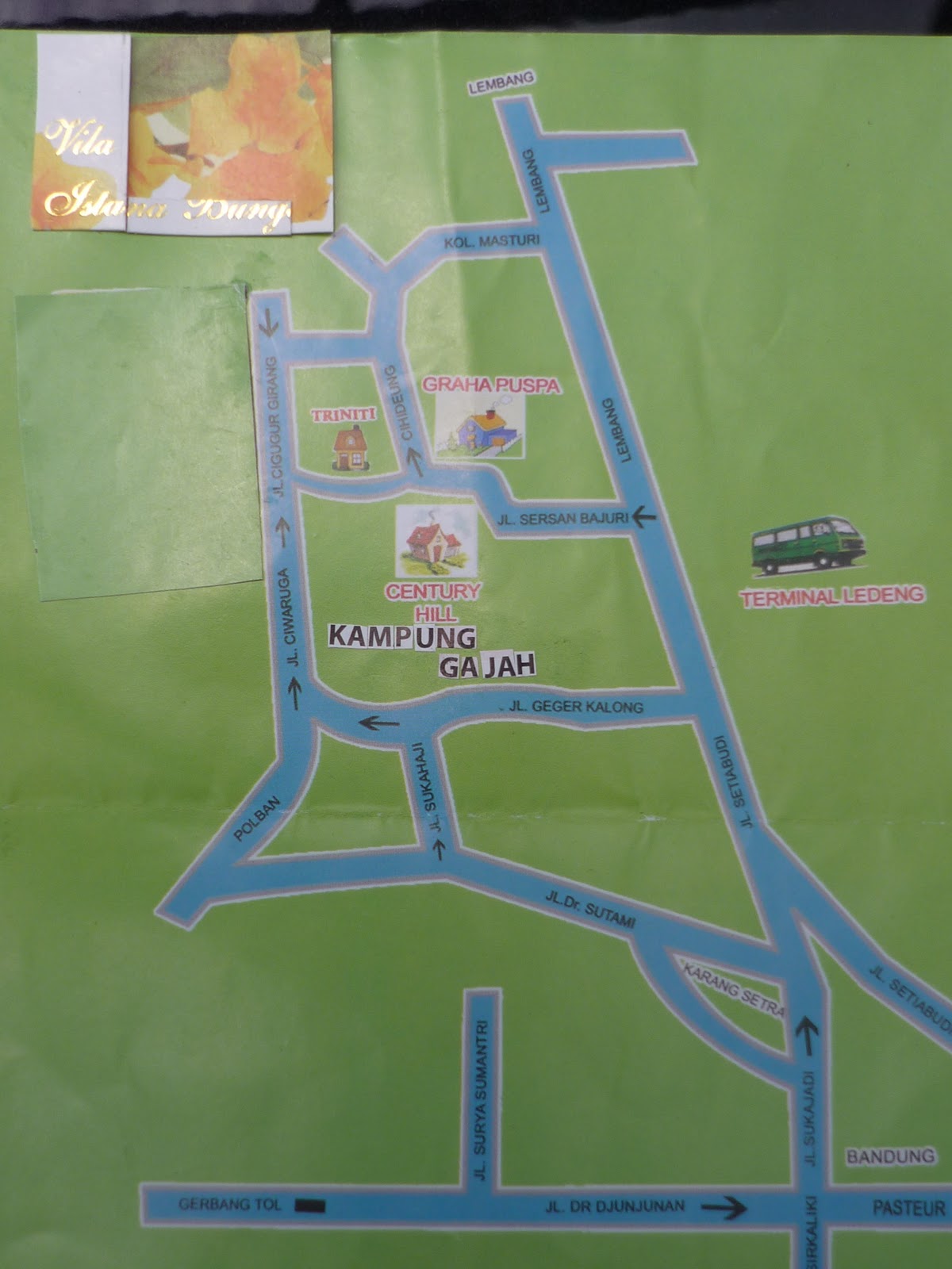 Penginapan Murah Lembang Bandung: Peta Lokasi menuju Villa istana bunga ...