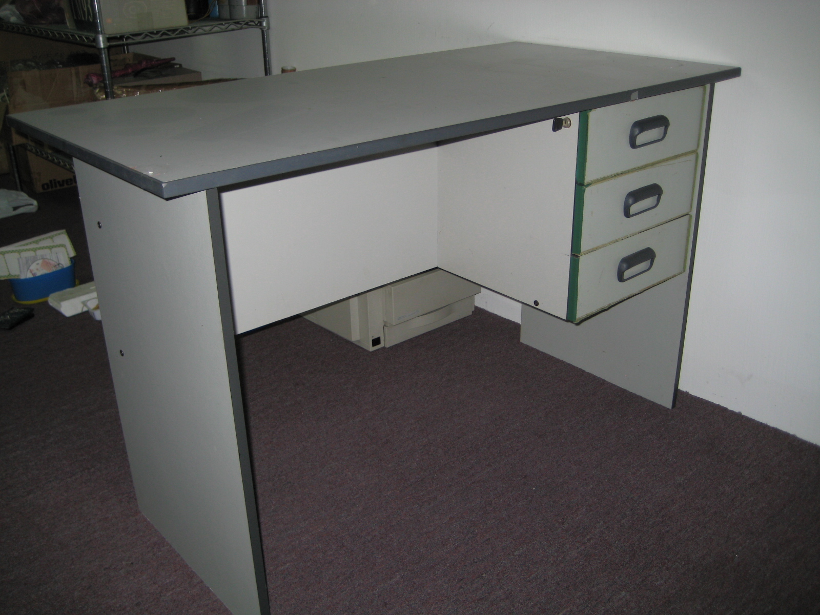 Clerical Table with Hanging Pedestal 4feet