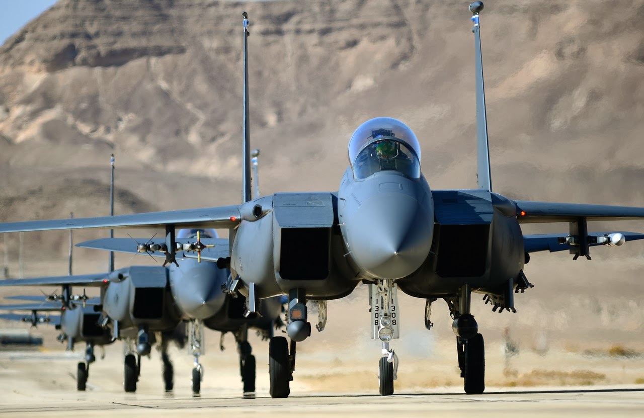 F-15E Strike Eagles Fighter Jet During Blue Flag Exercise | Global ...