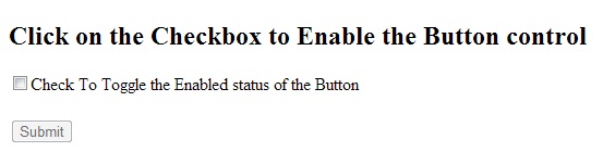 Enable Disable Asp Button On Checkbox Checked Uncheked Using Jquery Developers Zone