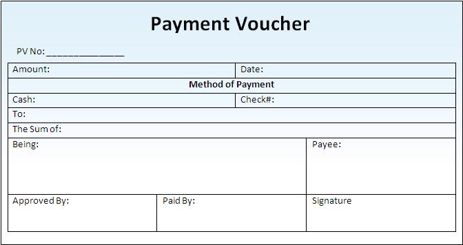 Modèles MS Word: Modèle de paiement Voucher