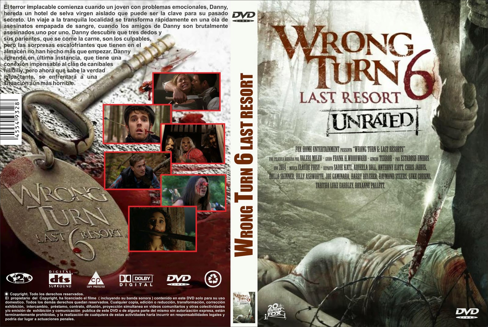 PB | DVD Cover / Caratula FREE: WRONG TURN 6: LAST RESORTS - DVD COVER ...
