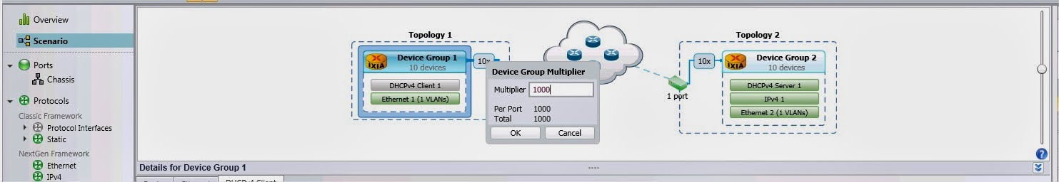 How to IxNetwork: IxNetwork NGPF: DHCP example configuration with traffic