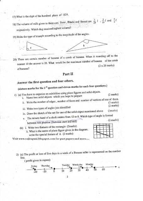 Past papers: Grade 6