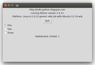 Hello-Python: Python Tkinter: Radiobutton
