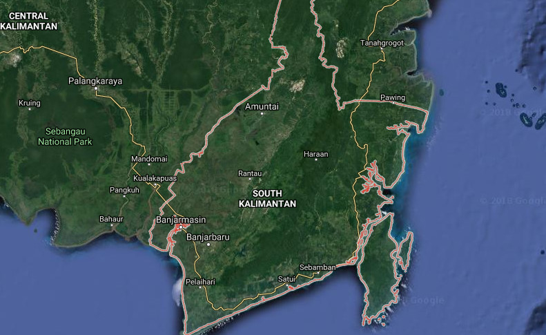 Peta Kalimantan Selatan HD (Google Map) - SEJARAH
