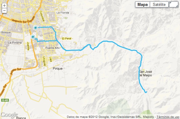 Rutas y Viajes en BICI TataKrauser: Ruta al Pte. El Toyo (Cajon del Maipo)