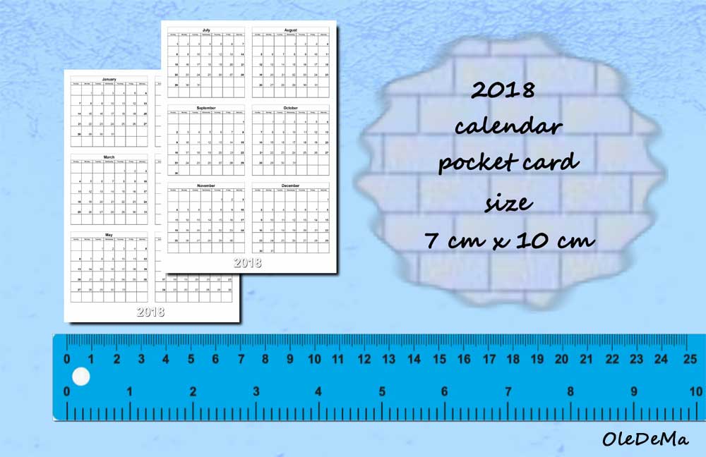 Mini Calendars wallet pocket Size 7x10 Cm Mini Calendars wallet pocket Size 7x10 Cm