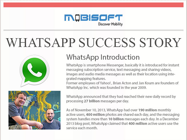 Whatsapp Success Story [infographic] - Visualistan