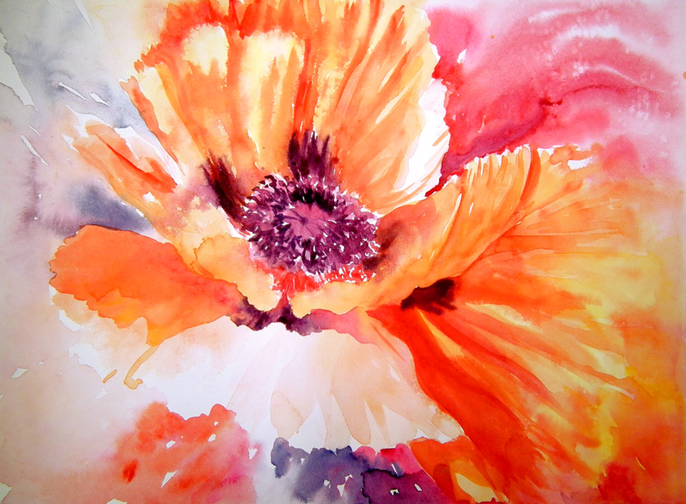A Passion for Watercolour!: Poppy play (WIP)