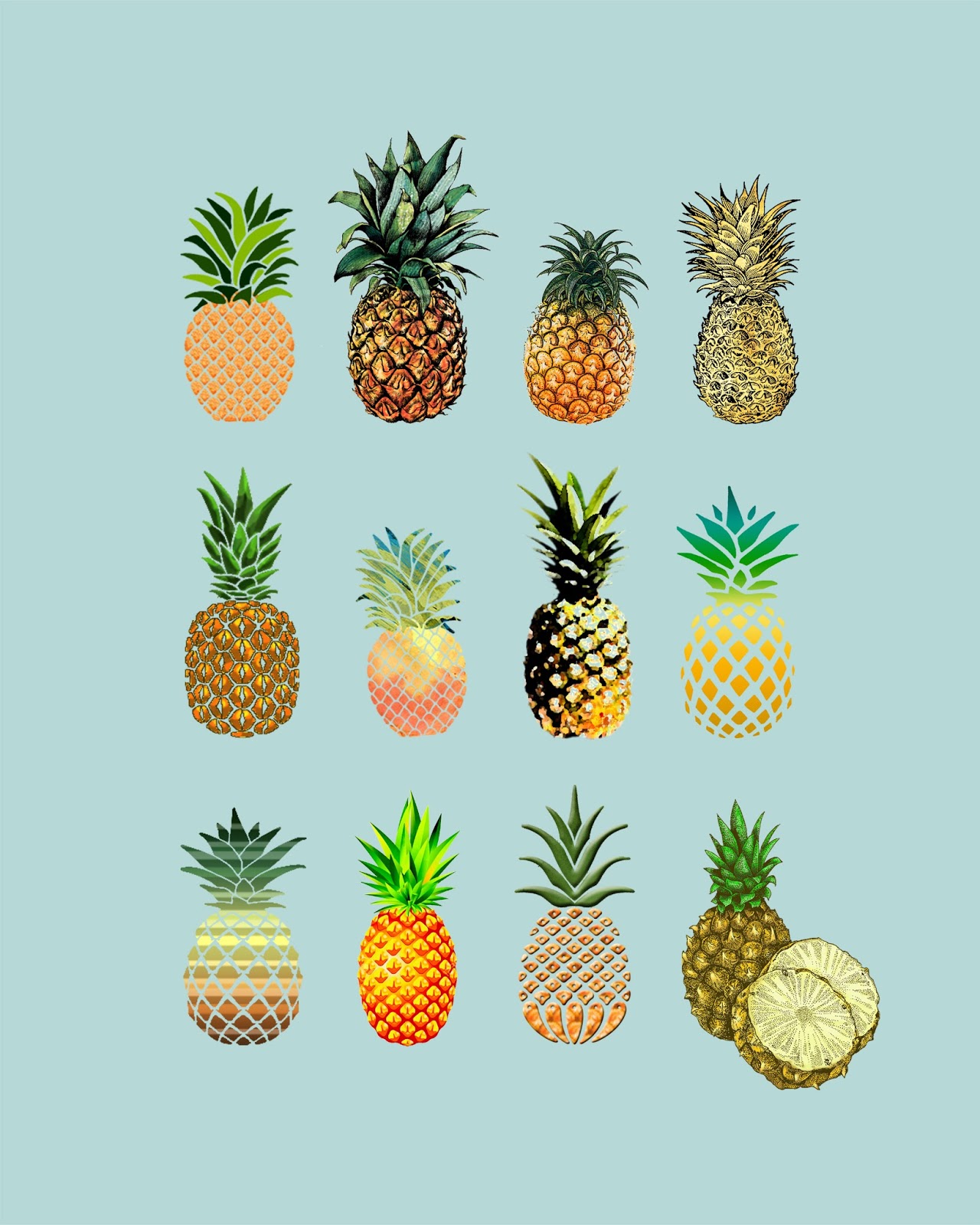 Nana Vic's Digitals: Free Pineapple Print