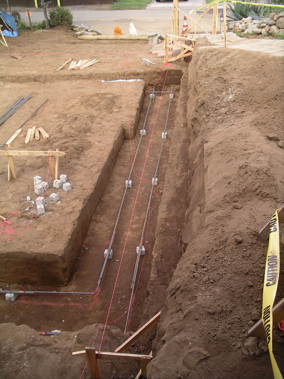 Home Remodeling Step By Step: Step 9 - Putting Steel in the Footing