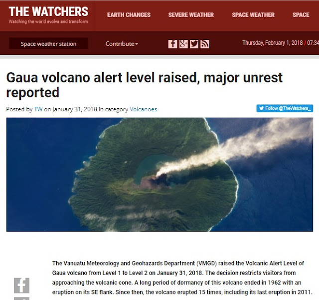 VOLCANES | volcanodiscovery.com | 31-Ene-18