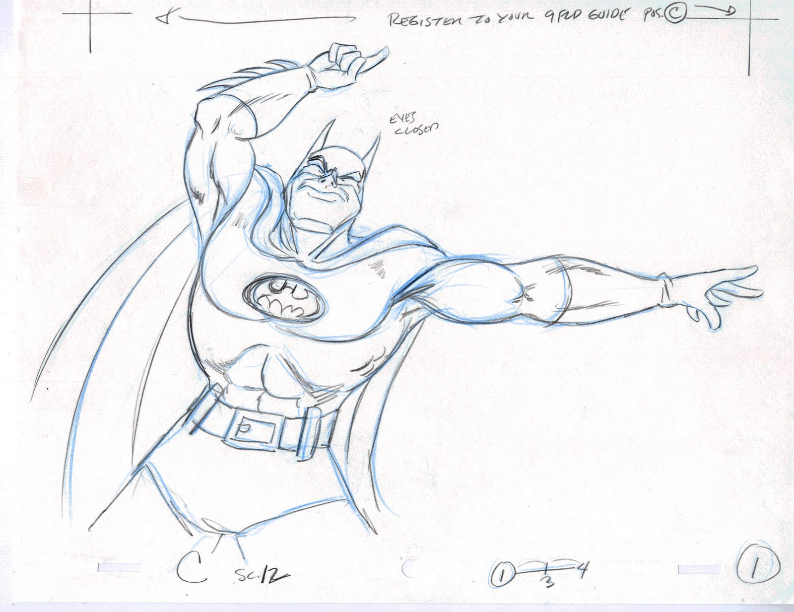 John The Animator Guy: Batman Semi-clean Rough Poses & X-Sheet: Clean ...