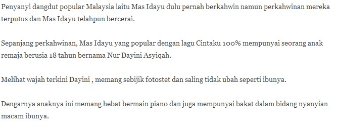 (10 Gambar) Perghhh Cantik & Hot Giler Beb!! Inilah Gambar- Gambar Anak Dara Mas Idayu Tersebar ...