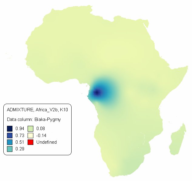 Ethio Helix ኢትዮ:ሒሊክስ: Gradient Maps for African ADMIXTURE components