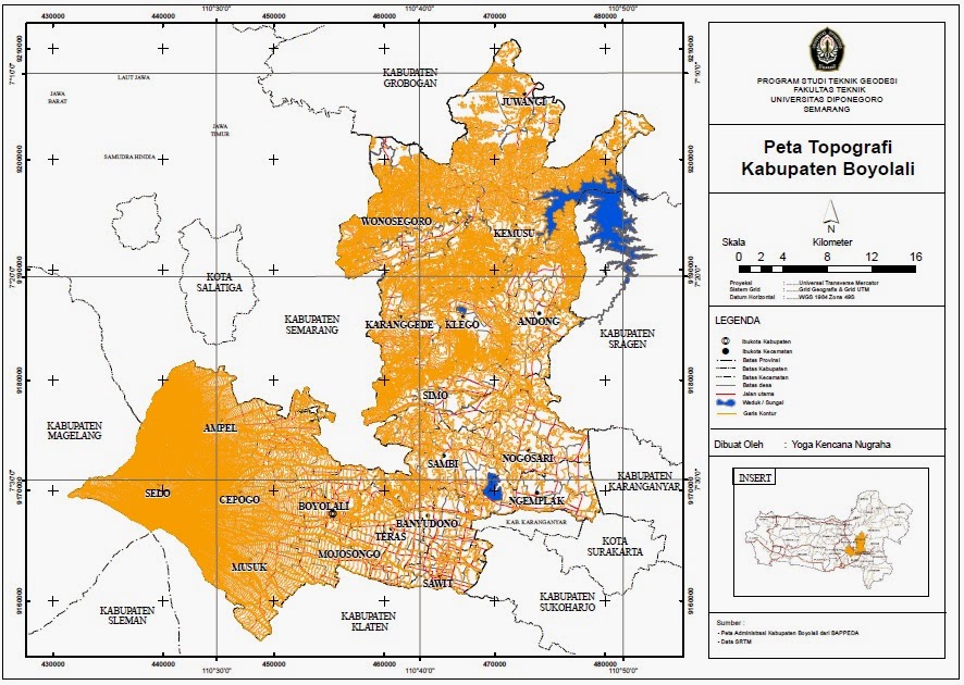 Kondisi Topografi Kabupaten Boyolali (Sistem Informasi Geografis) ~ Air Itu Mengalir