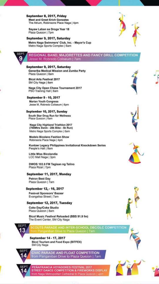 Peñafrancia Festival 2017 Schedule of Events ~ Naga City Deck