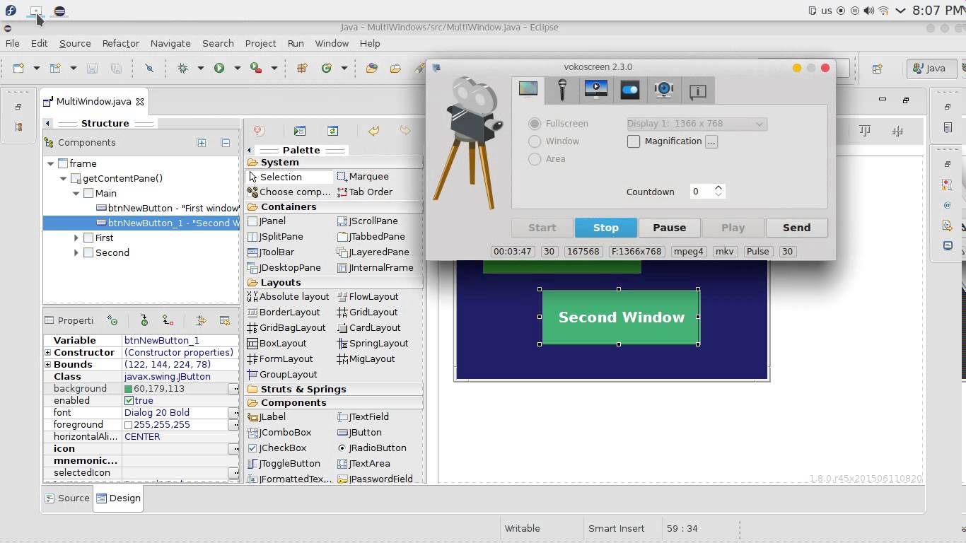 94 JAVA Swing GUI Multi windows | كورسات بالعربي