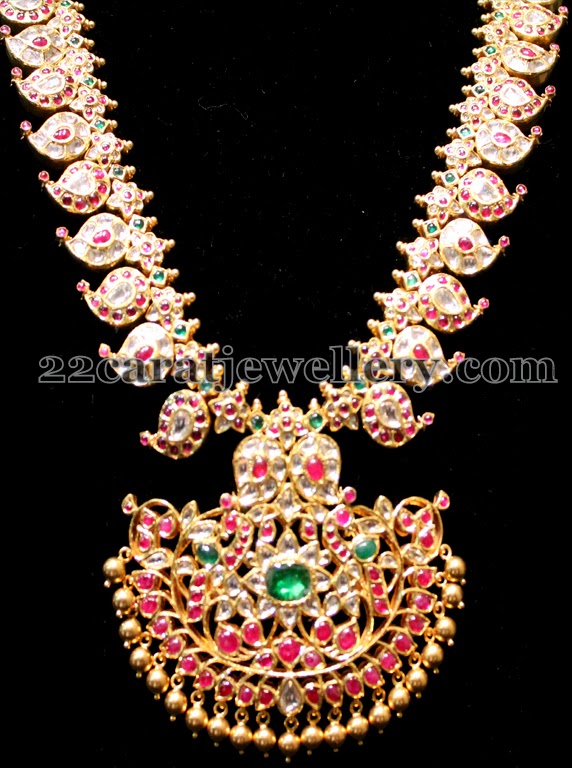 Mango Haram with Circular Rubies - Jewellery Designs
