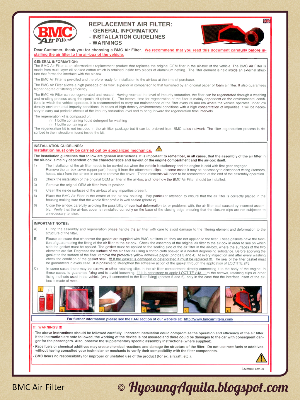 My Aquila 650 : Hyosung Aquila GV650 Air Filter