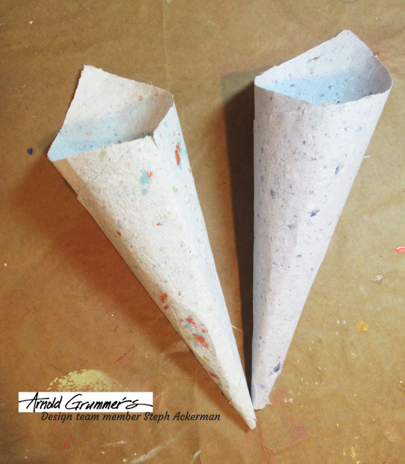 Sweet Candy Cones with Handmade Papers