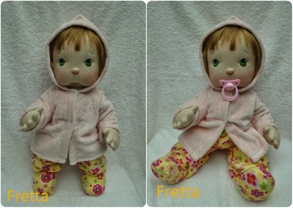 Fretta: 18" Pacifier Peanut Baby Doll (build in magnetic pacifier)